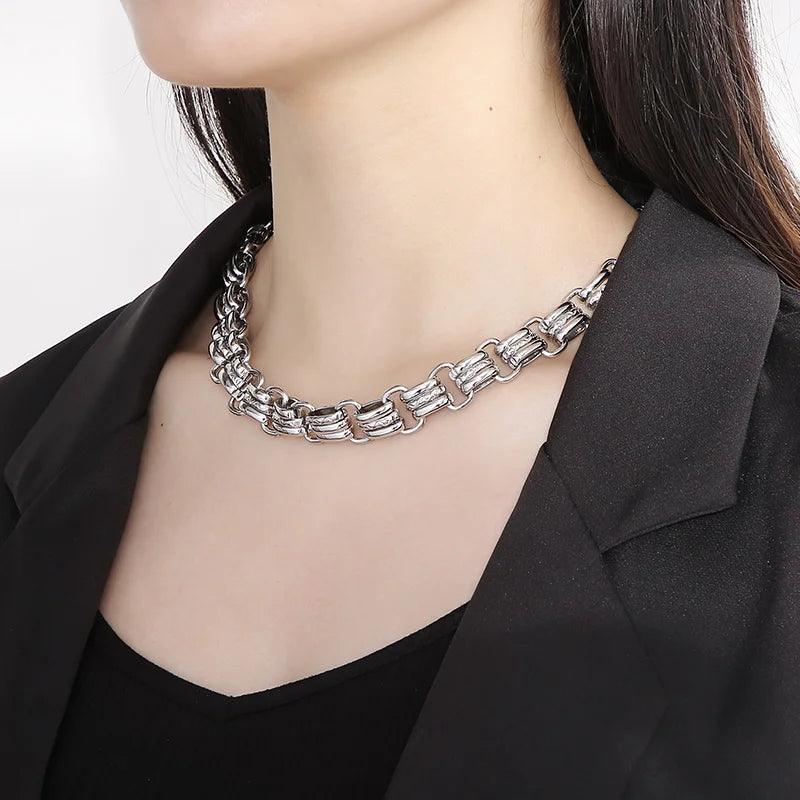 15mm Three Paperclip Loop Chain Necklace Stainless Steel – kalen