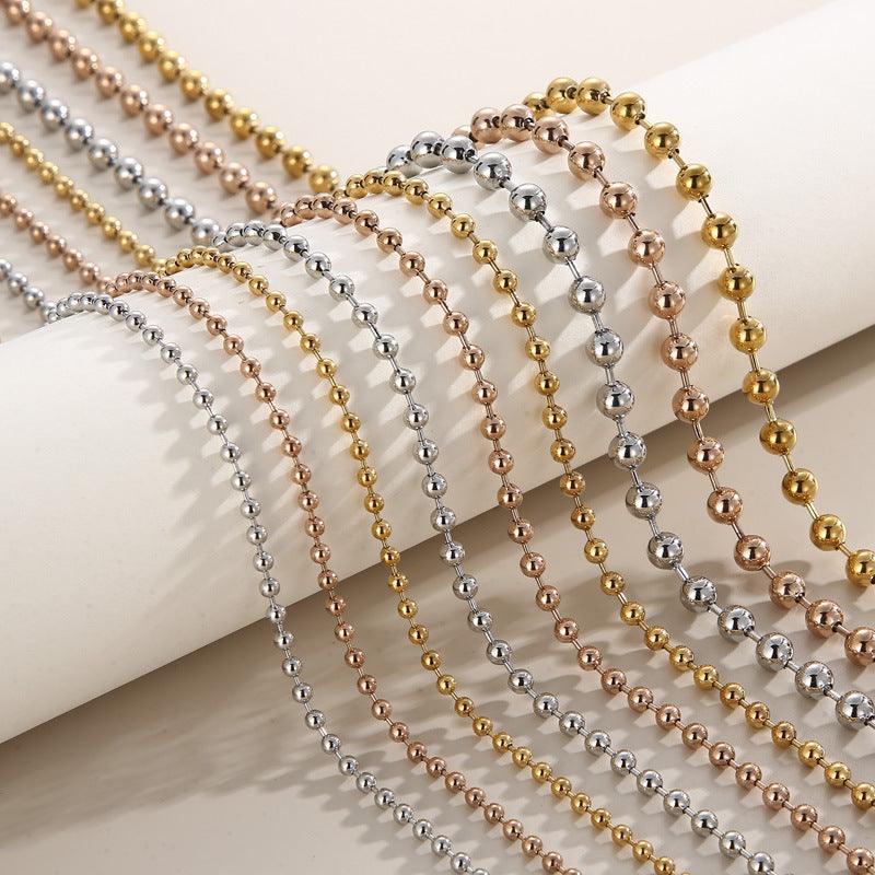 Kalen 3/4/6mm Wholesale Stainless Steel Bead Chain Necklace for Unisex ...