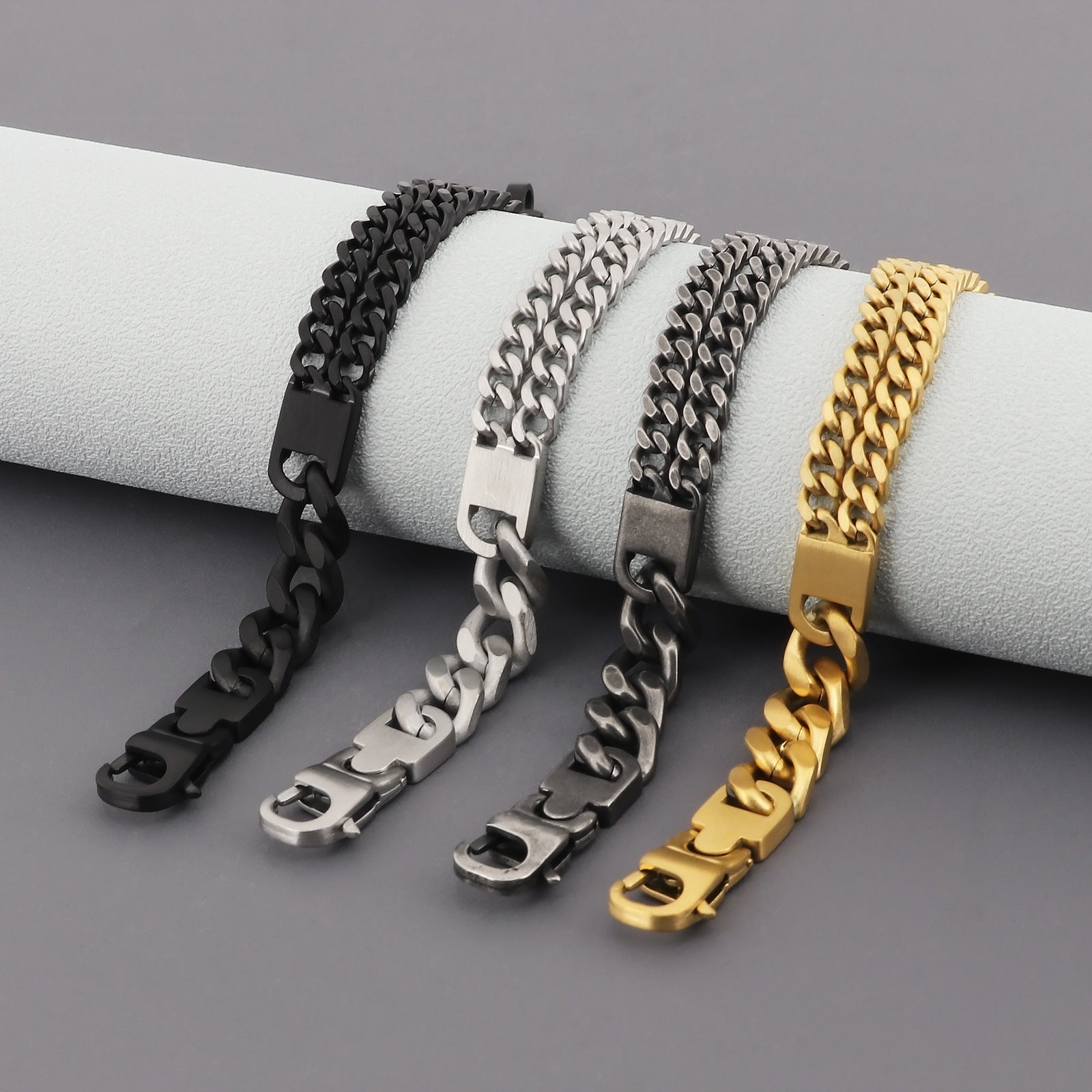 KALEN 10mm Stainless Steel Cuban Link Chain Bracelet for Men – kalen